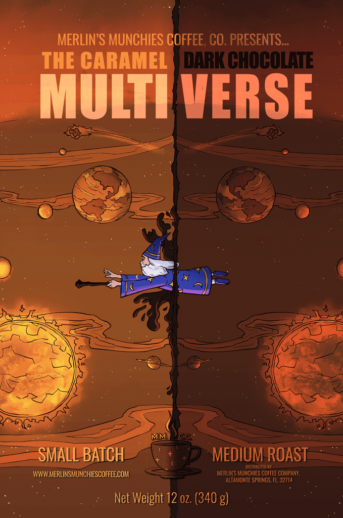 Caramel Dark Chocolate Multiverse 12oz – Merlin's Munchies Coffee Company